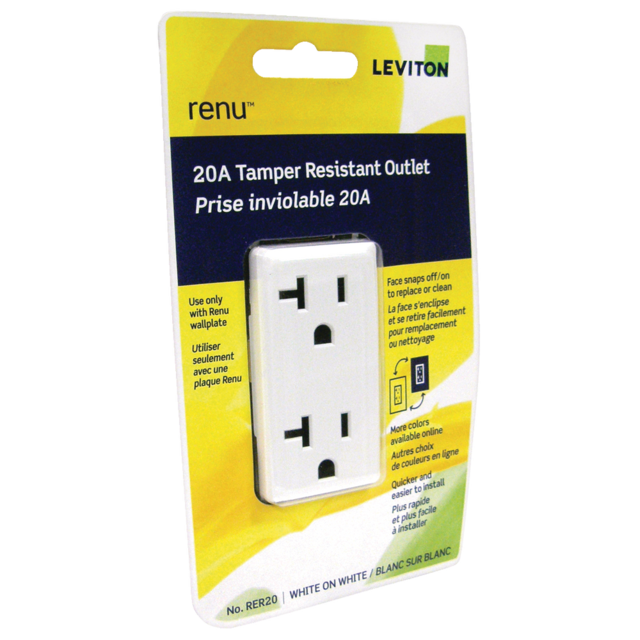 Réceptacle NEMA 5-20R à câblage latéral/arrière inviolable Leviton ...