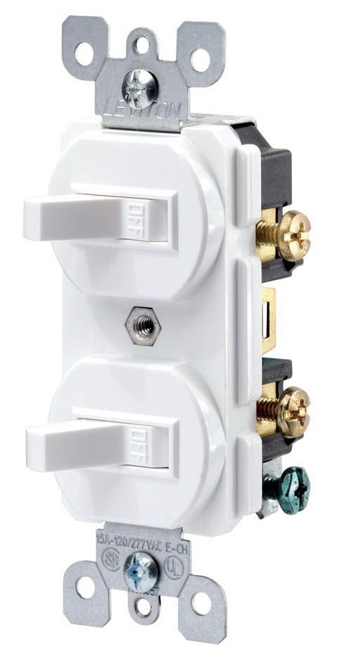 Leviton 05224-752 Duplex Style Single-Pole Combination Switch, Non ...