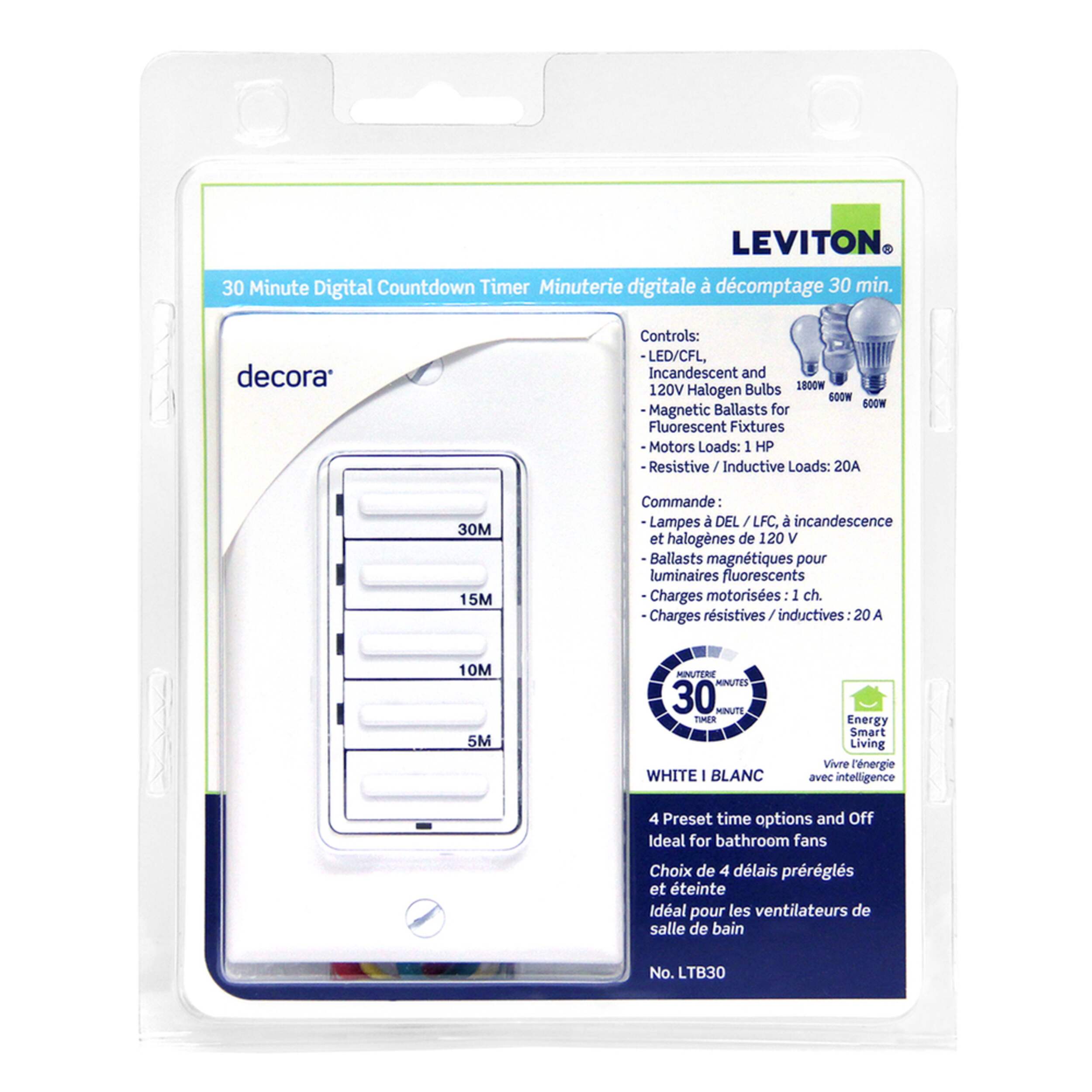 Leviton Decora® 15 Minute Digital Countdown Timer | Canadian Tire