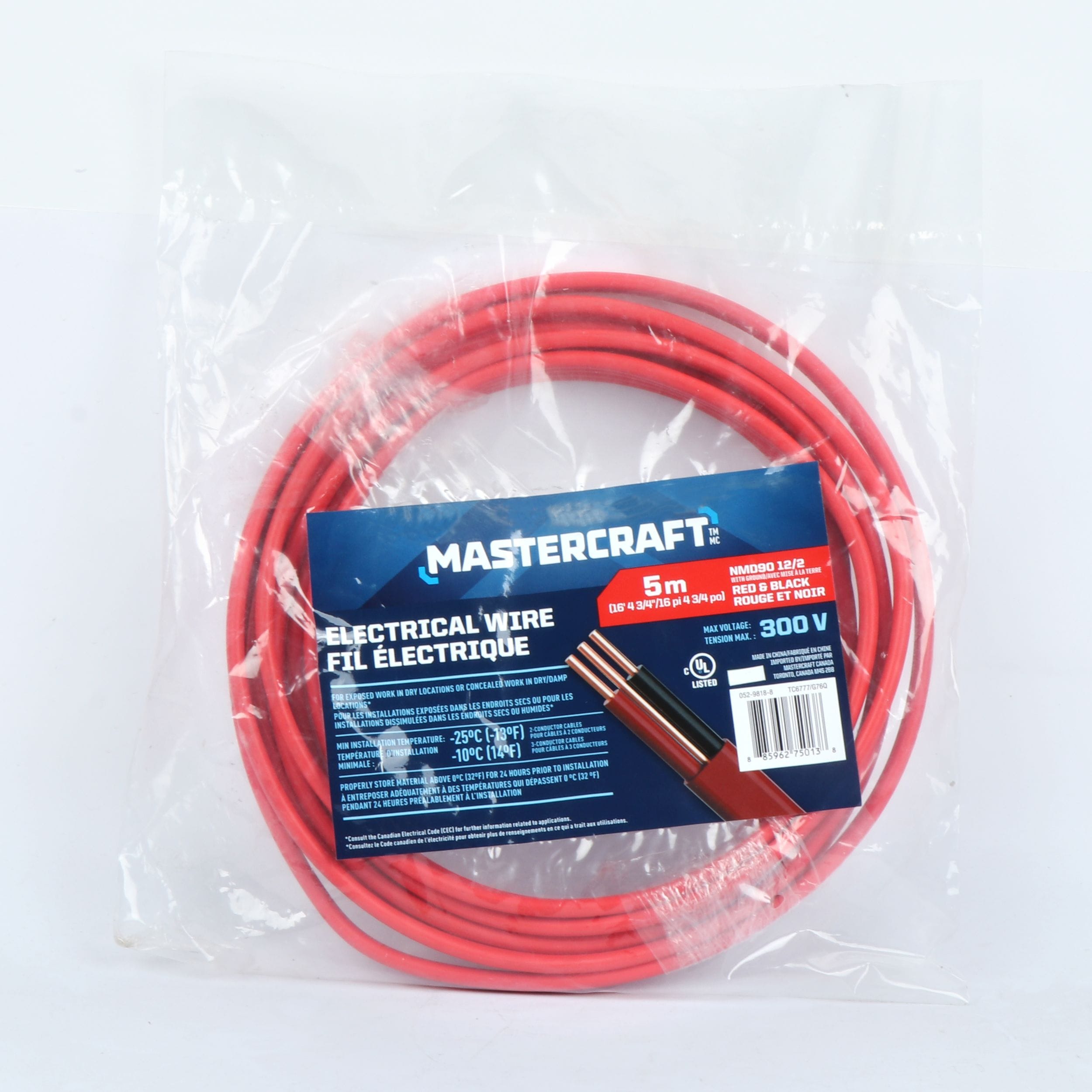 NMD90 Copper Wire Electrical Cable, 12-2, Red, 16.4-ft | Canadian Tire