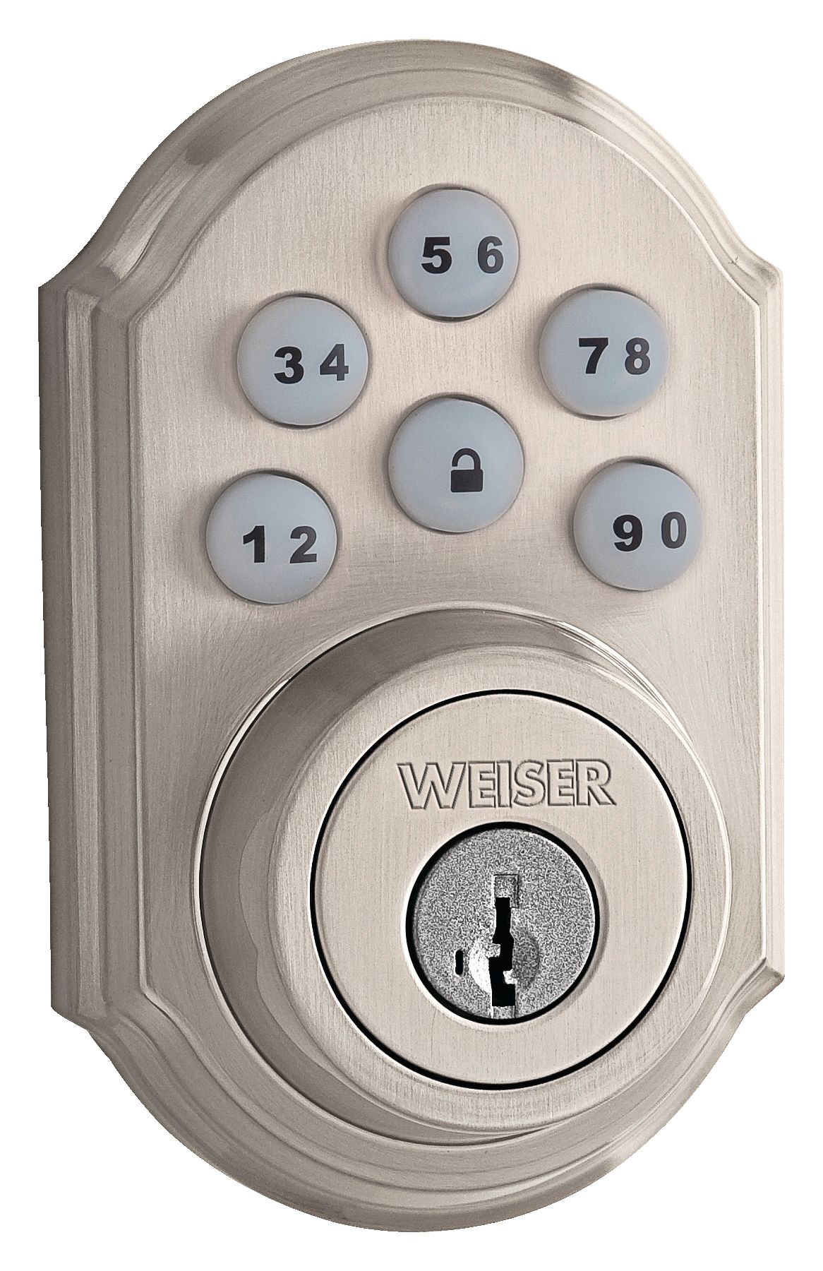 Weiser SmartCode Electronic Keypad Deadbolt Door Lock, Satin Nickel ...