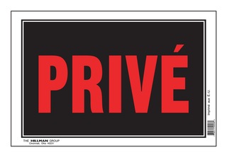 Affiche Privé auto-adhésive Hillman, français, 8 x 12 po, noir/rouge ...