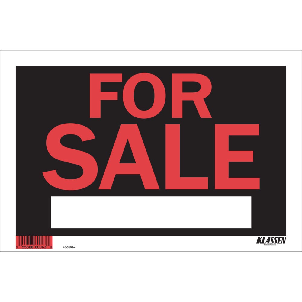 Hillman Self-Adhesive For Sale Sign, 9 x 12-in, Black/Red/White ...