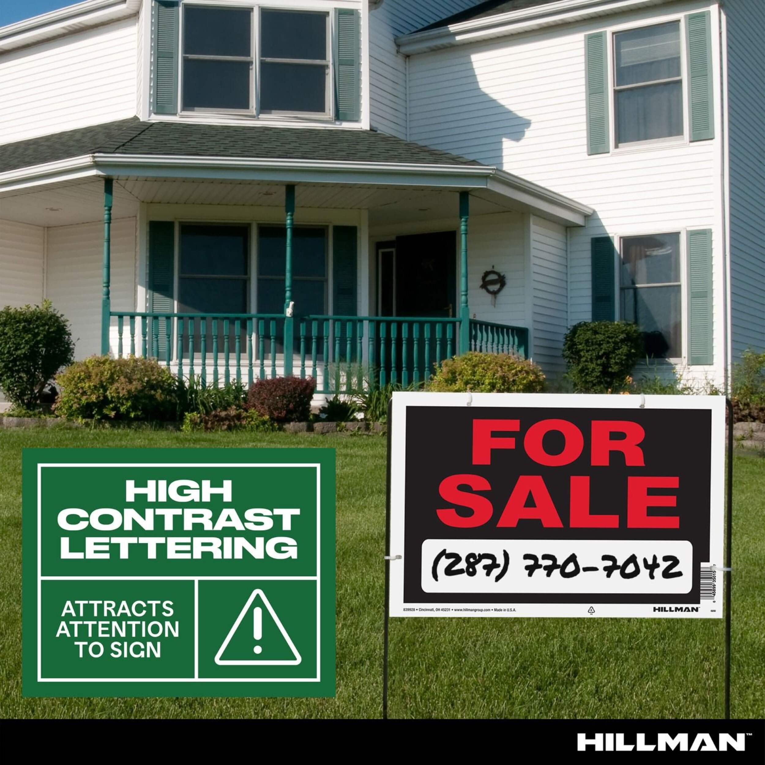 Hillman Self Adhesive For Sale Sign 9 X 12 In Blackredwhite