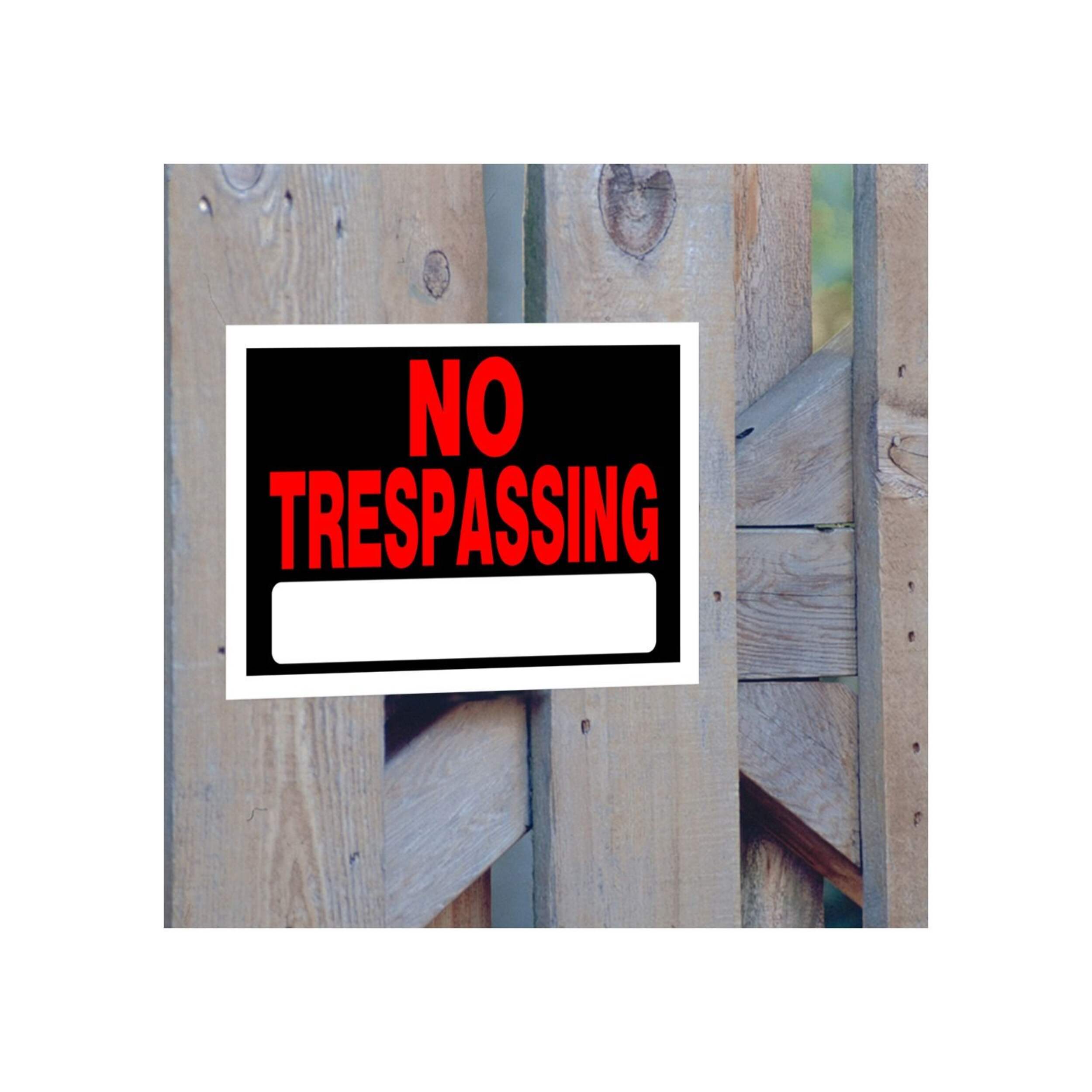 Hillman Self Adhesive No Trespassing Sign 8 X 12 In Blackredwhite