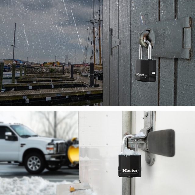 Master Lock 54mm-Wide Laminated Magnum Covered Steel Keyed Padlock with ...