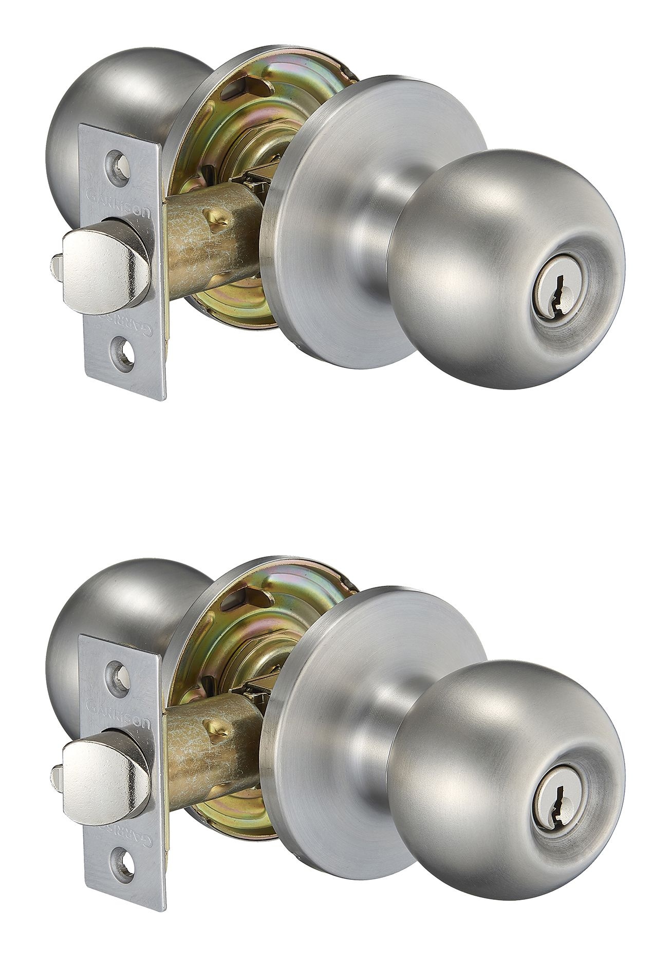 Garrison Keyed Ball Twin Door Knob Lock Set, Stainless-Steel | Canadian ...