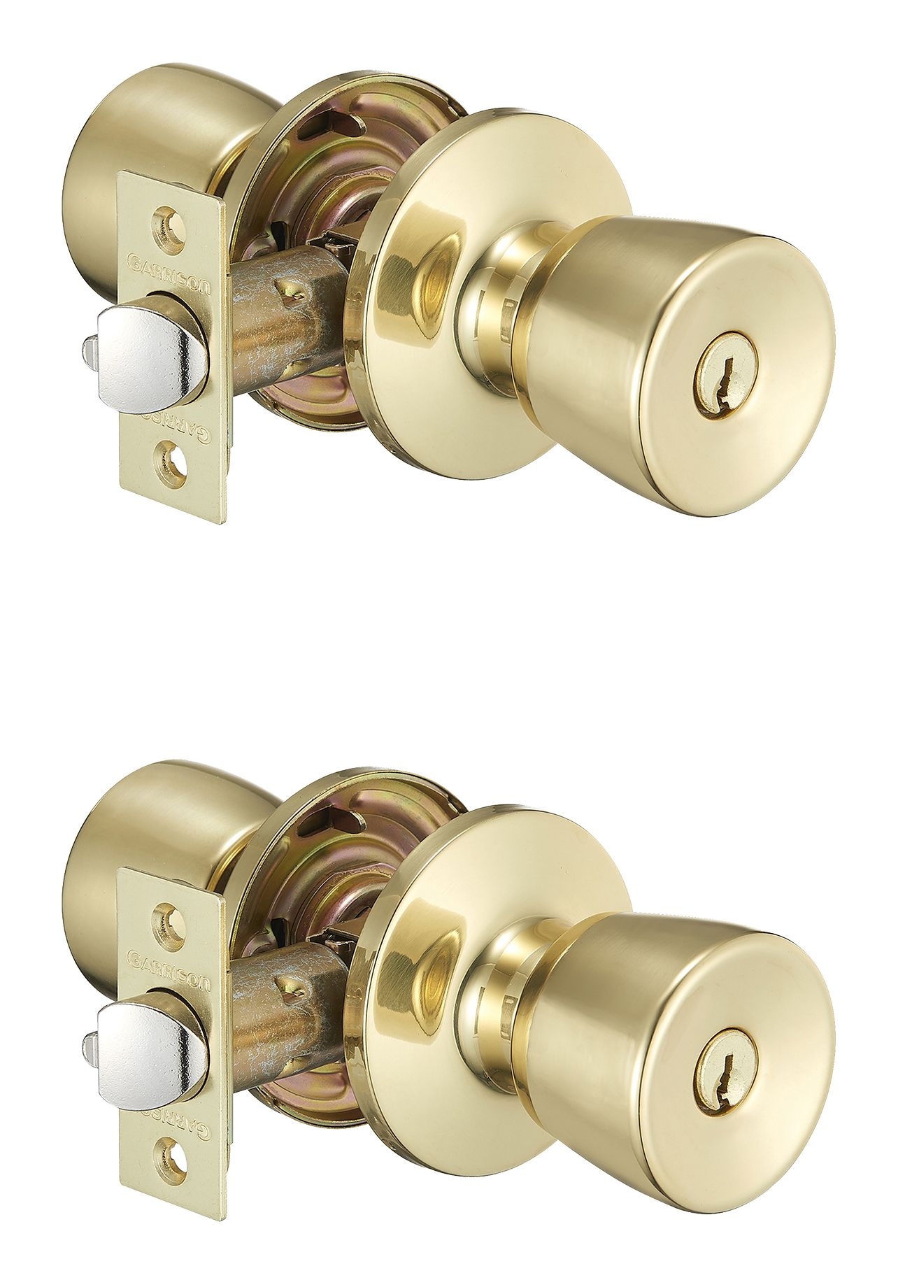 Garrison Tulip Twin Door Knob Combo Pack, Polished Brass | Canadian Tire