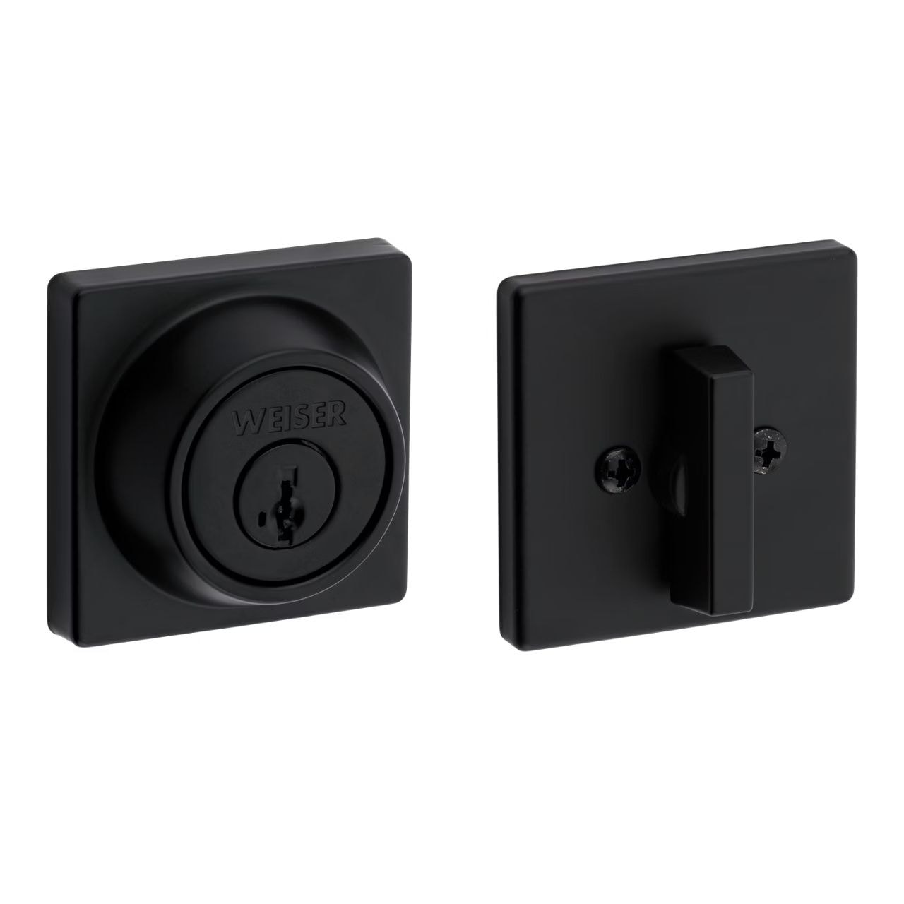 Weiser Elements Square Deadbolt, Front Door Lock Featuring SmartKey ...