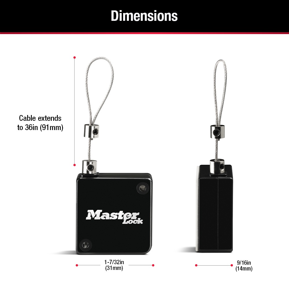 Master Lock Long Retractable Key Tether Cable, 3-ft | Canadian Tire