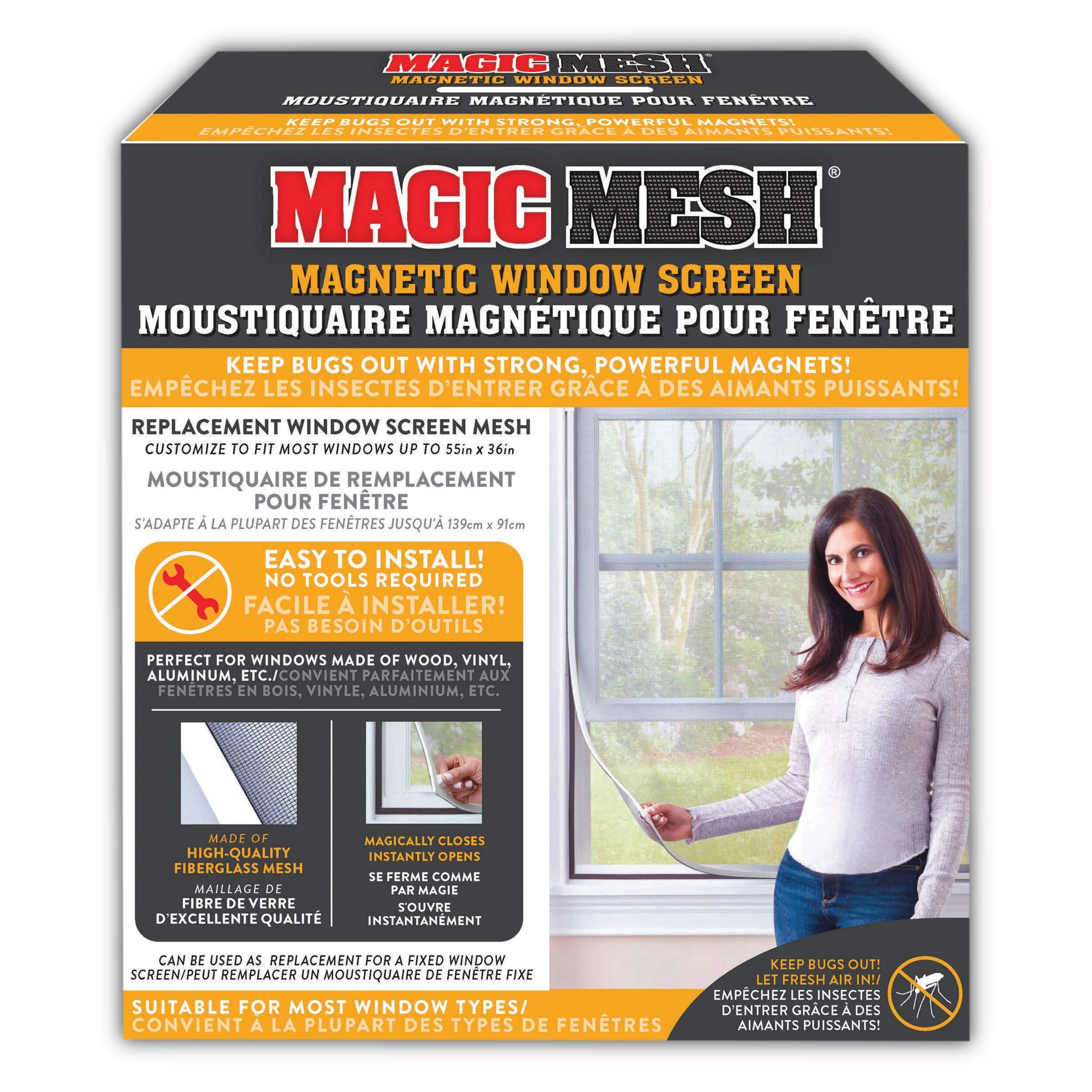 Magic Mesh DIY Replacement Magnetic Window Screen Mesh, Anti-Fly/Bug ...
