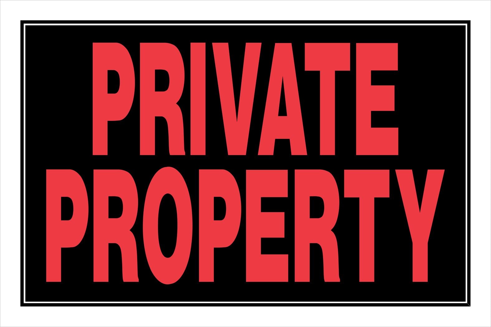 Hillman Self-Adhesive Private Property Sign, 8 x 12-in, Black/Red/White ...