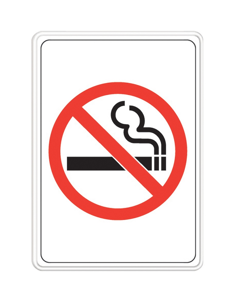 Hillman Self-Adhesive No Smoking Sign, 5 x 7-in, White/Black/Red ...