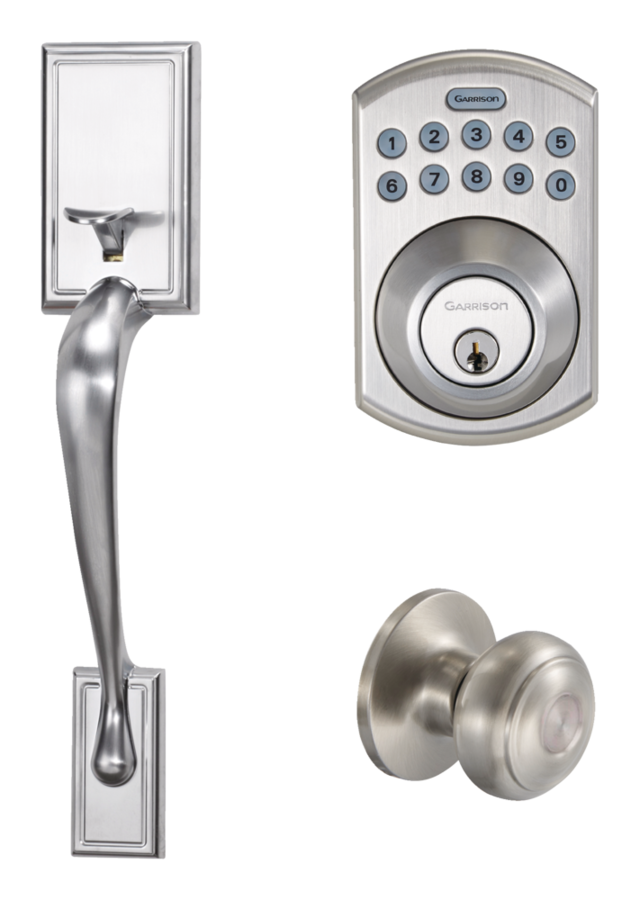 Garrison Electronic Grip Handle Set, Door Knob & Keypad Deadbolt Lock ...