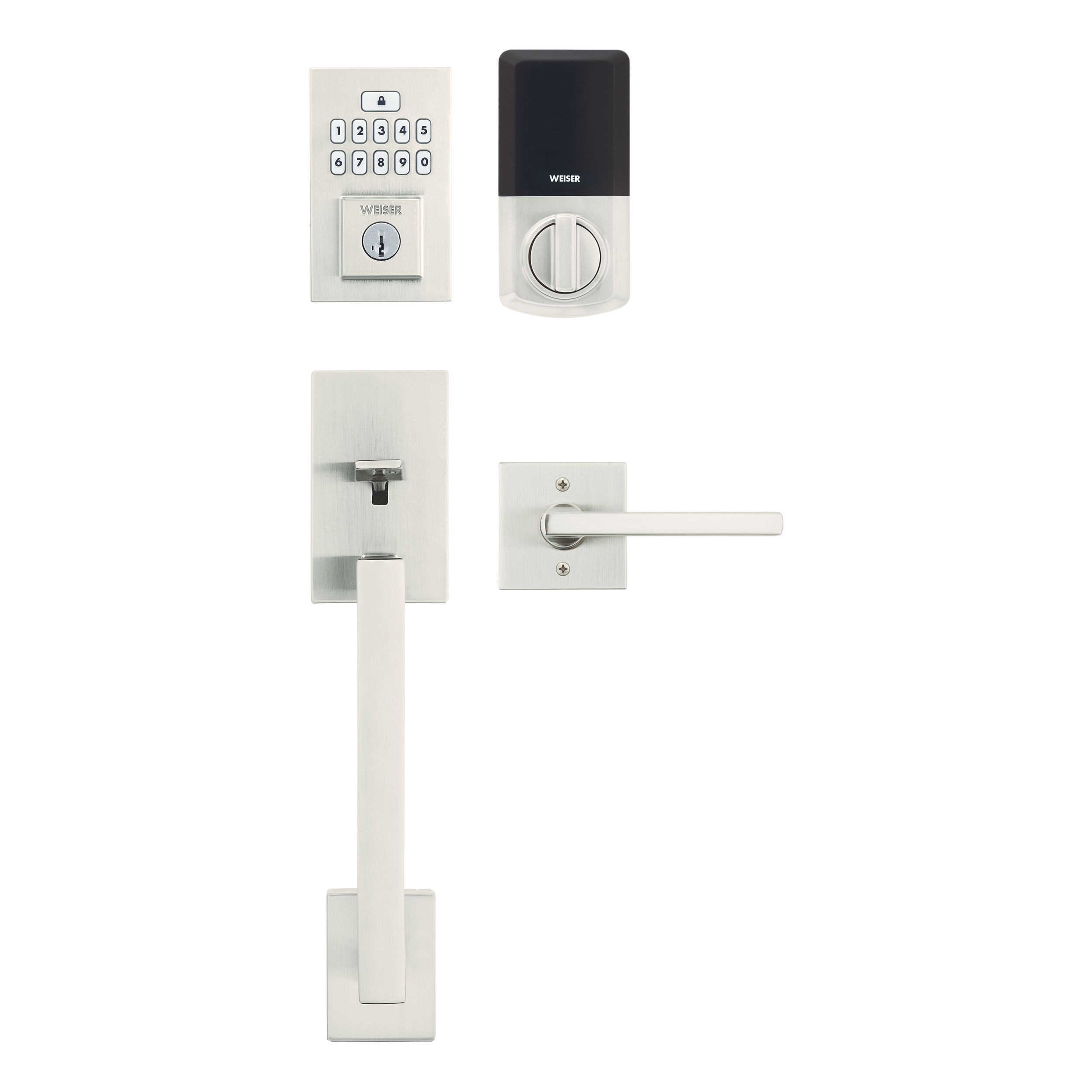 Weiser SmartCode and San Clemente Handle Set, Keypad Door Lock with San ...