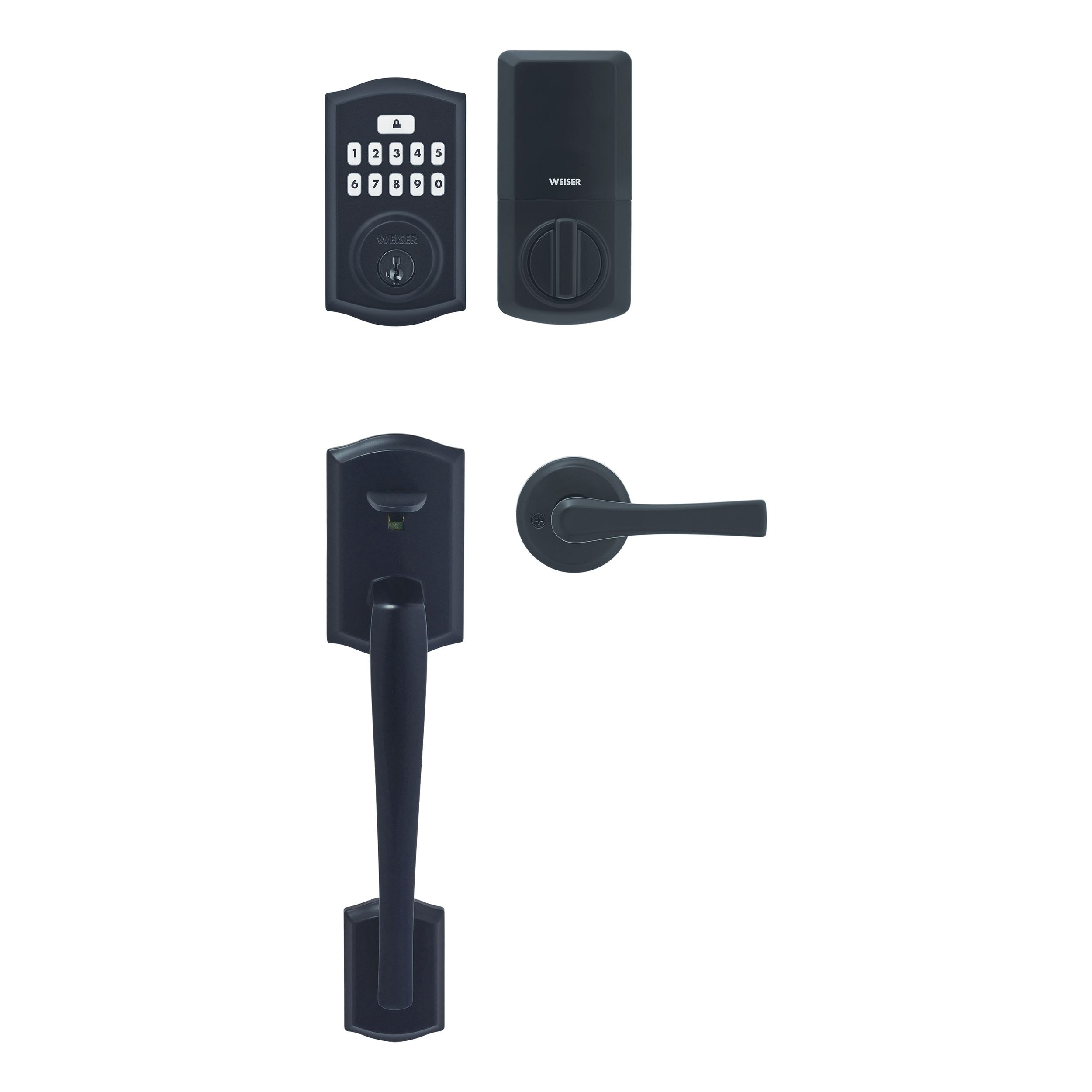 Weiser SmartCode and Prescott Handle Set, Keypad Door Lock with Katella ...