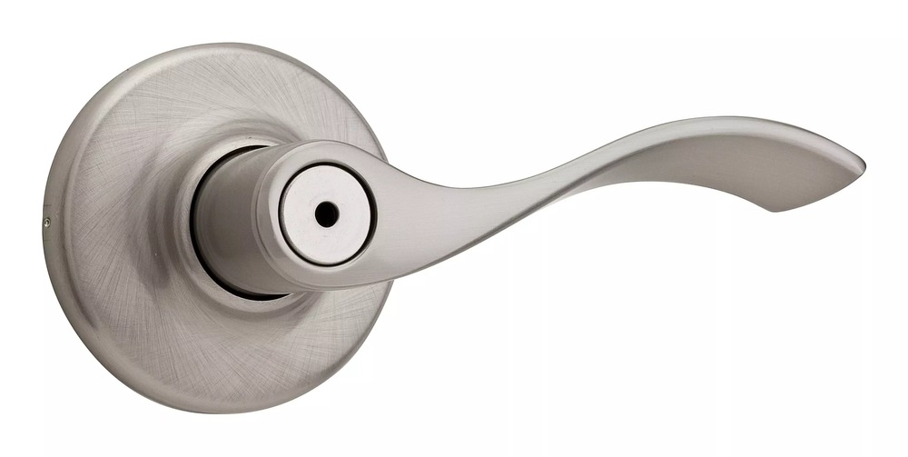Weiser Belmont Privacy Door Lever Lock Set, Satin Nickel | Canadian Tire