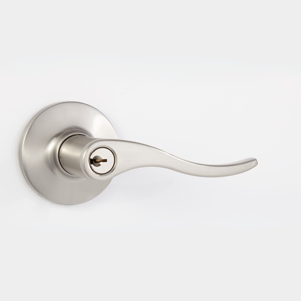Garrison Juran Entry Keyed Door Lever Lock Set, Satin Nickel | Canadian ...