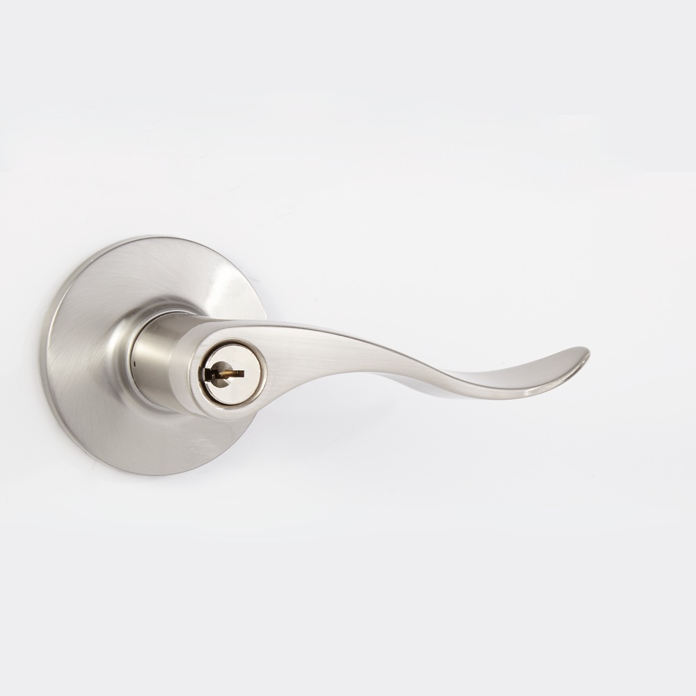 Garrison Queen Entry Keyed Door Lever Lock Set, Satin Nickel | Canadian ...