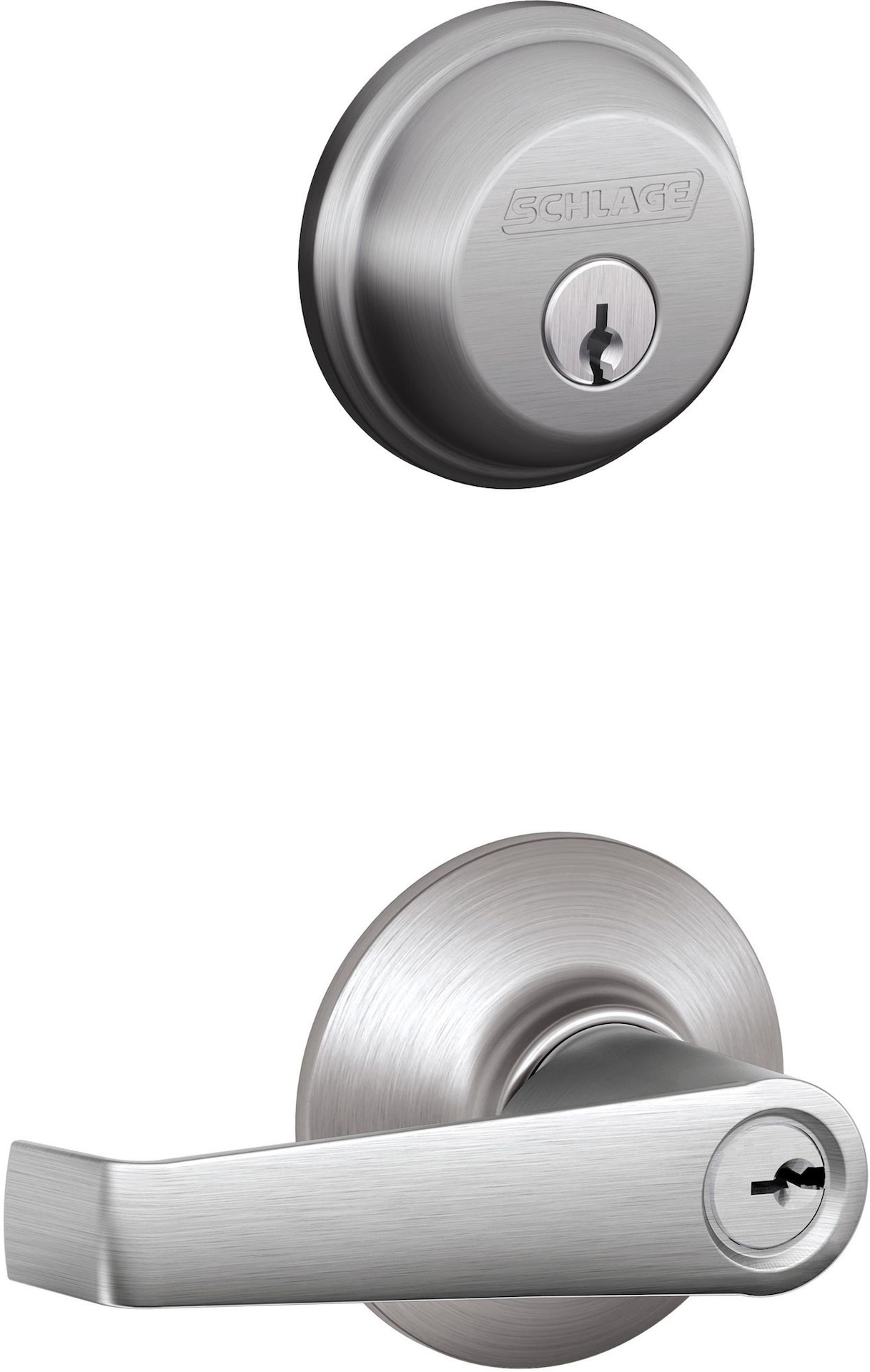 Schlage Deadbolt/Door Knob Combo Pack, Elan, Satin Chrome | Canadian Tire