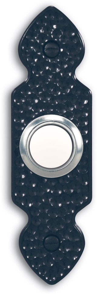 Globe Wired Lighted Push Doorbell Chime Button, Hammered Black ...