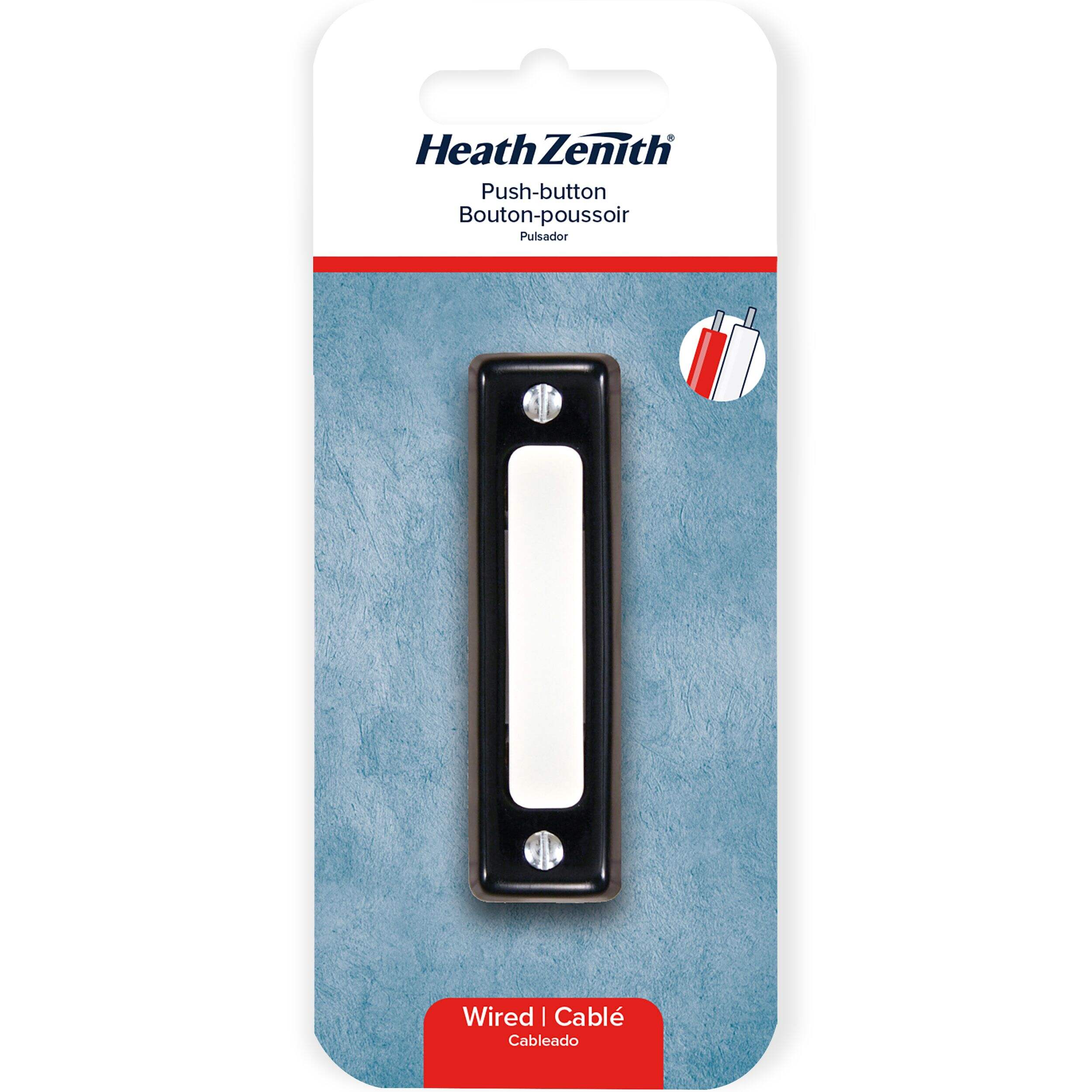 HeathZenith Wired Unlighted Push Doorbell Chime Button, Black | Canadian Tire