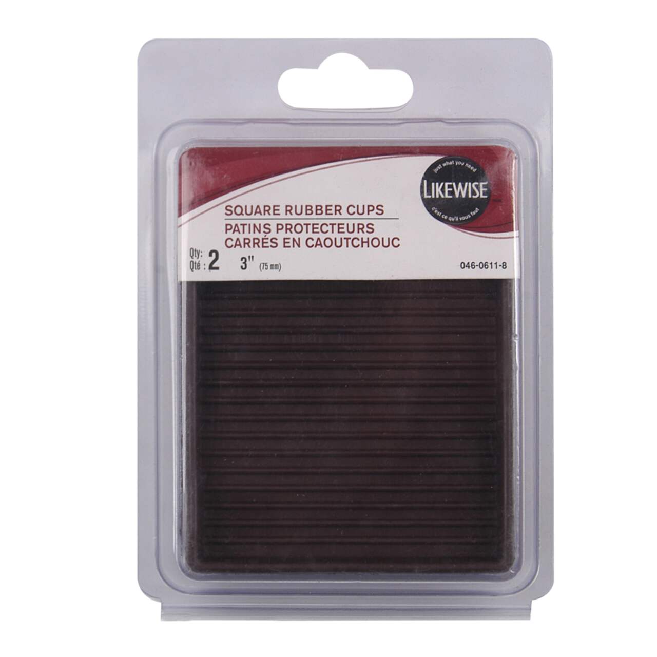 Likewise Square Rubber Furniture Cups For Furniture Legs and Casters Brown 3 in 2 pk Canadian Tire