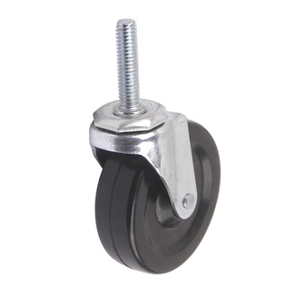 Shephers Hardware Heavy Duty Threaded Stem Rubber Swivel Caster, 90-lb ...