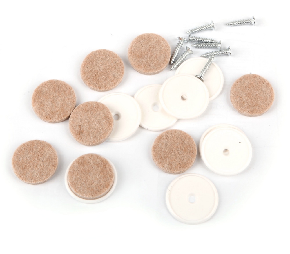 Likewise Heavy Duty Felt Pads, Screw-On Nylon Disc, 1-1/8-in, Beige, 8 ...