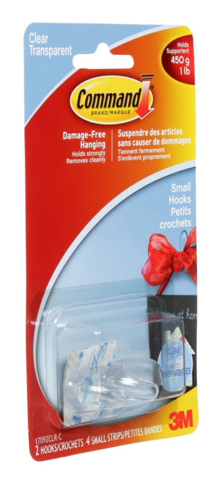 Command Clear Hook and Strips, Damage Free Hanging, 1-lb Capacity ...