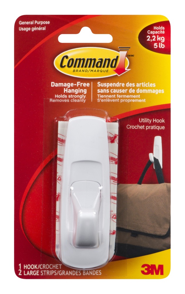 Command Removable Self-Adhesive Hooks, Large, White | Canadian Tire