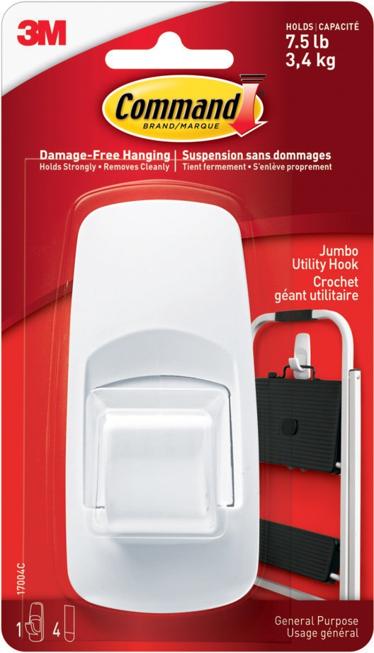 Command Removable Self-Adhesive Hooks, Jumbo, White | Canadian Tire