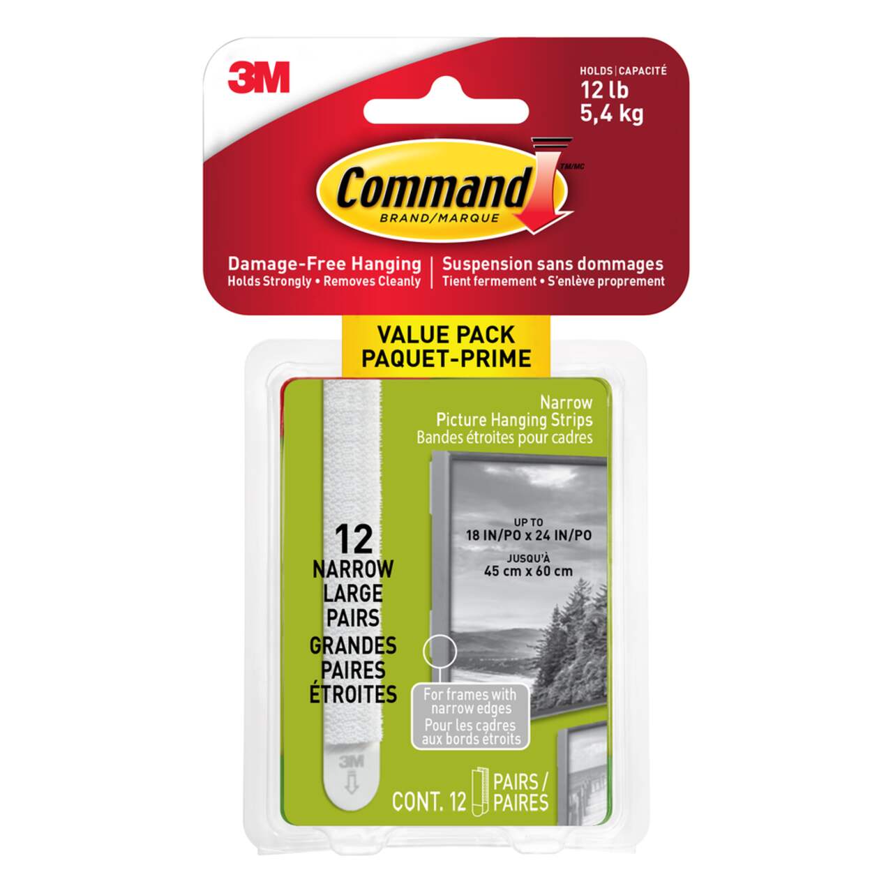 Command 12 lb Narrow Picture Hanging Strips Value Pack Canadian Tire