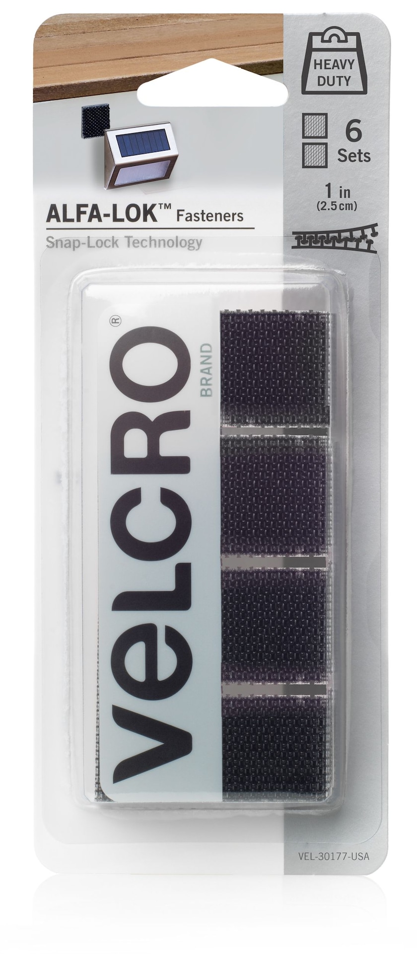 Velcro Alfa Lok 6-Set 15-lb Black Heavy Duty Fasteners with Snap-Lock ...