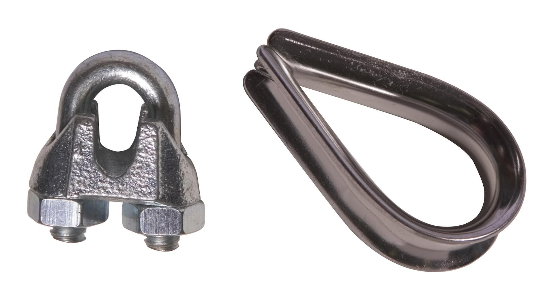 Ben-Mor Wire Rope Clips & Thimble Set, Zinc-Plated, 3/16-in, 18-pc ...