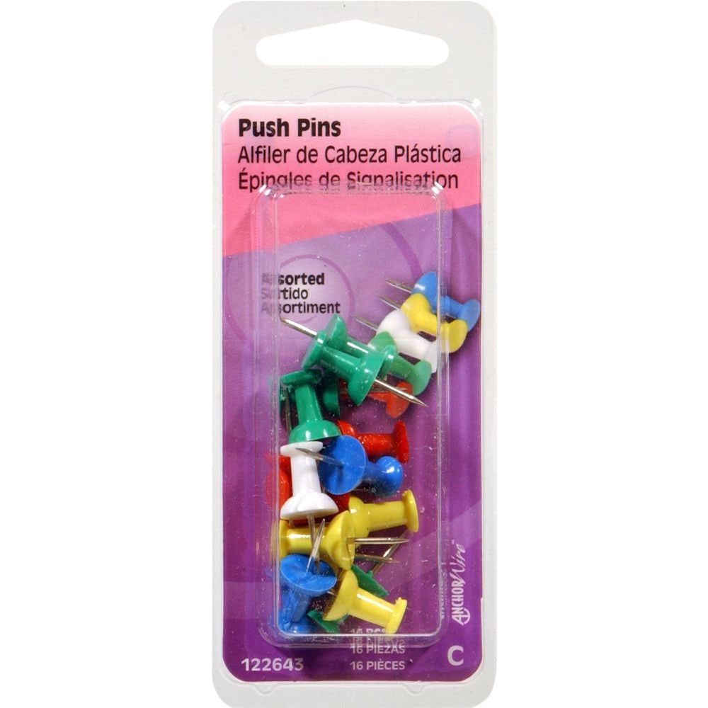 Hillman Push Pins, Plastic Head, 16-pc | Canadian Tire