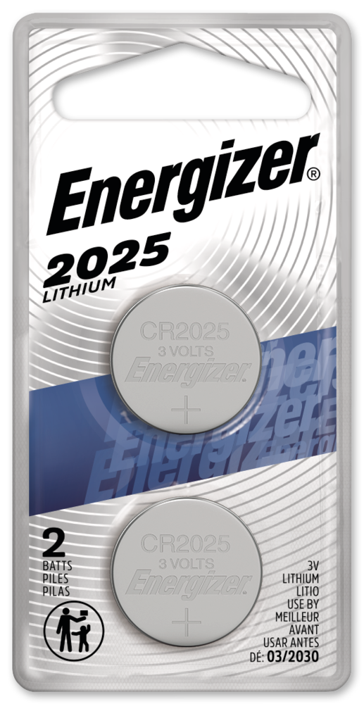 Energizer 2-pk CR2025 3V / 3 Volt Lithium Coin Cell Batteries, Long ...
