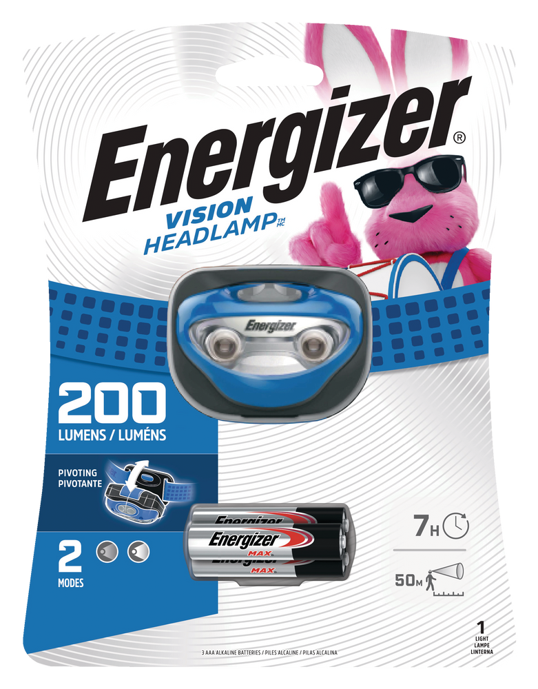 Energizer Vision 200 Lumens Durable and Washable LED Headlight/Headlamp ...