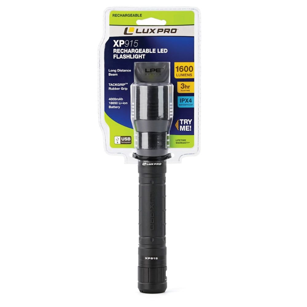 LUXPRO Pro Series 1600 Lumen Durable Rechargeable Tactical LED ...