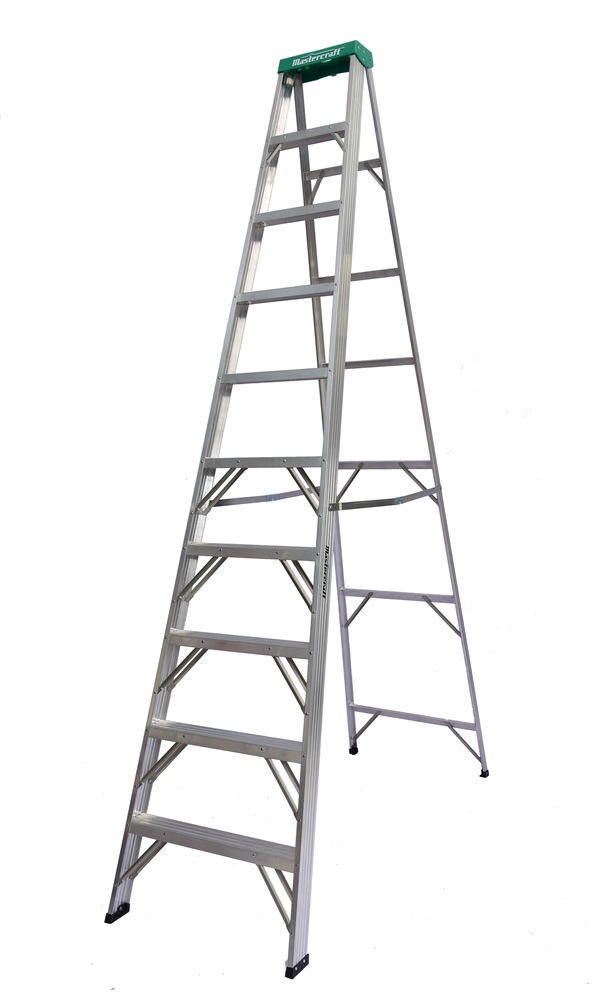 Mastercraft Tradesman Grade 2 Aluminum Commercial Step Ladder, 10-ft ...