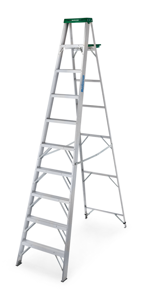 Mastercraft Tradesman Grade 2 Aluminum Commercial Step Ladder, 10-ft ...