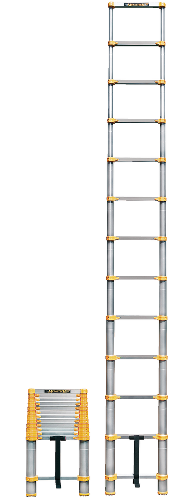 MetalTech CSA Approved Grade 1 Aluminum Telescopic Ladder, 12.5-ft, 250 ...