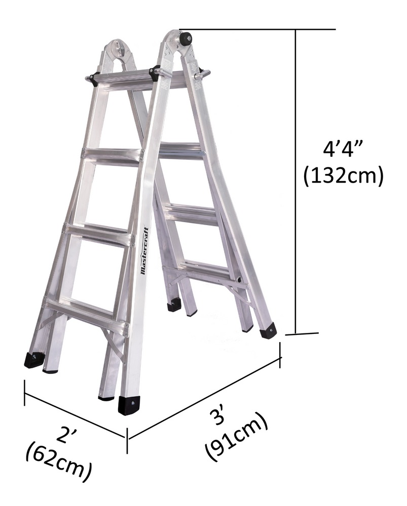 Mastercraft Grade 1A Aluminum Multi-Task Ladder, 17-ft, 300-lb ...