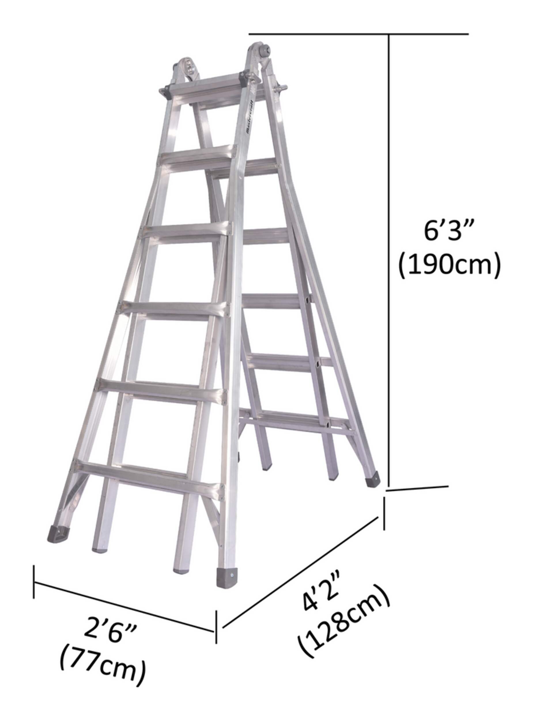 Mastercraft Grade 1A Aluminum Multi-Task Ladder, 25-ft, 300-lb ...
