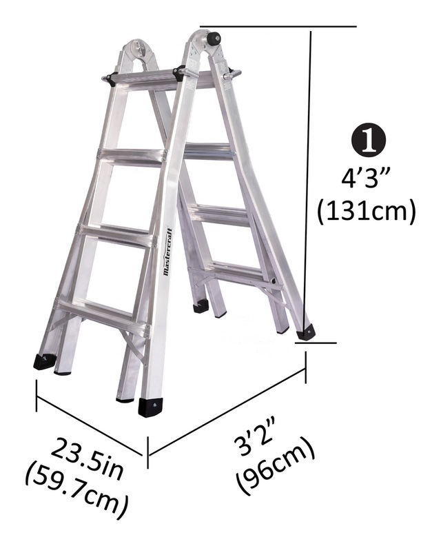 Mastercraft CSA Grade 1 Aluminum Multi-Task Ladder, 17-ft, 250-lb ...