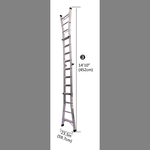 Mastercraft CSA Grade 1 Aluminum Multi-Task Ladder, 17-ft, 250-lb ...
