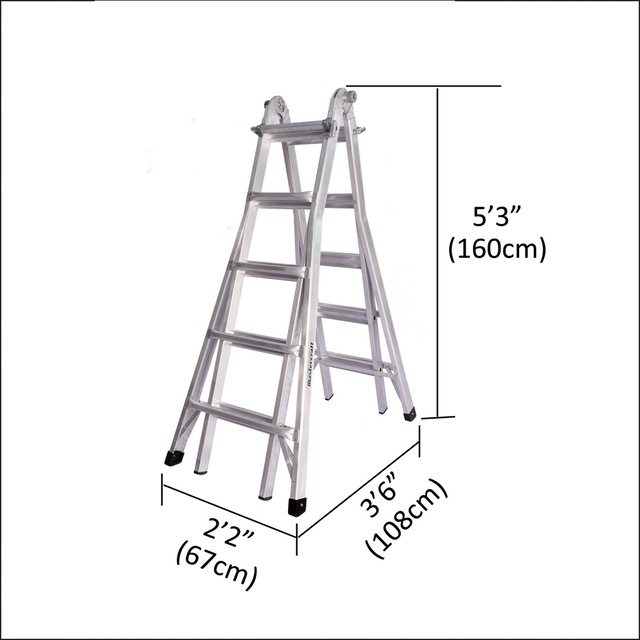 Mastercraft CSA Grade 1 Aluminum Multi-Task Ladder, 21-ft, 250-lb ...