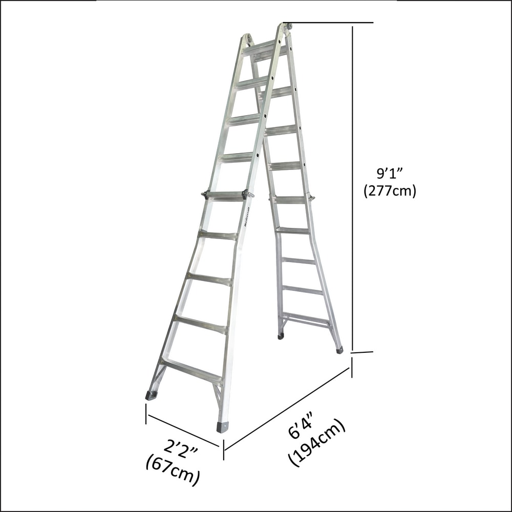 Mastercraft CSA Grade 1 Aluminum Multi-Task Ladder, 21-ft, 250-lb ...
