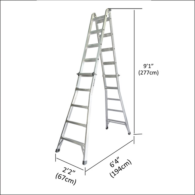 Mastercraft CSA Grade 1 Aluminum Multi-Task Ladder, 21-ft, 250-lb ...