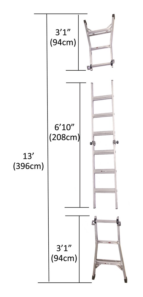 Mastercraft Grade 1A Aluminum Multi-Task Ladder, 13-ft, 300- lb ...